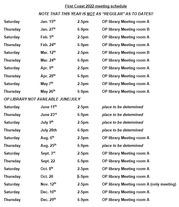CLUB CALENDAR